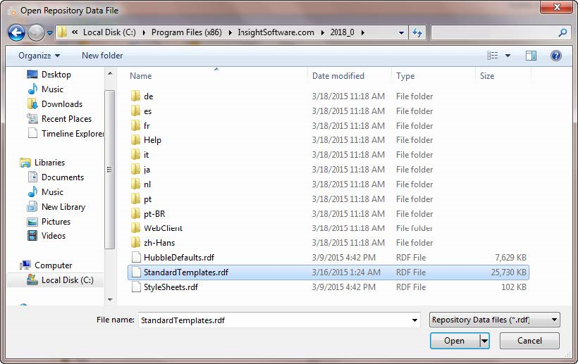 Import and Export Repository Information – Hubble v24